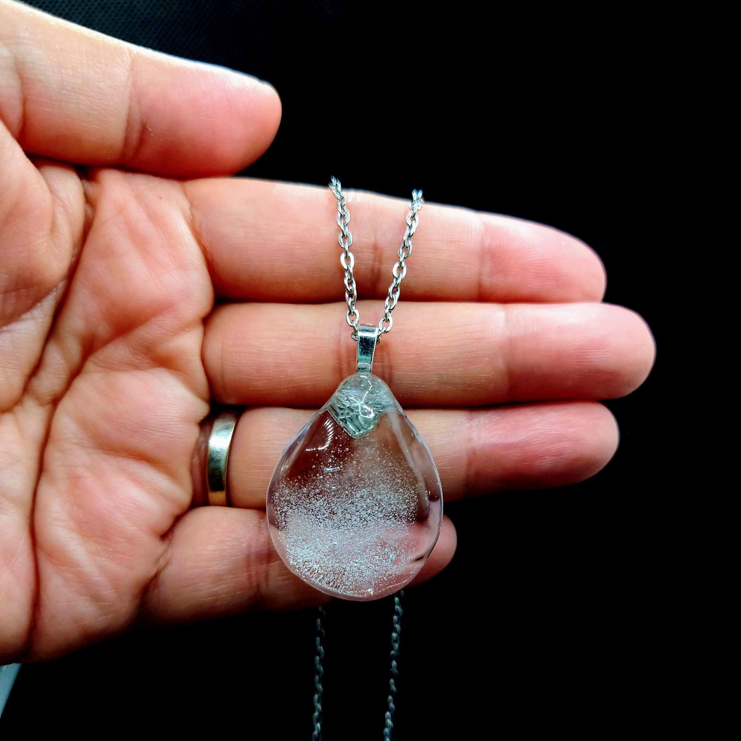 Ice Cube Ripple Finish Raindrop Pendant Necklace / Ice Cube Raindrop ...