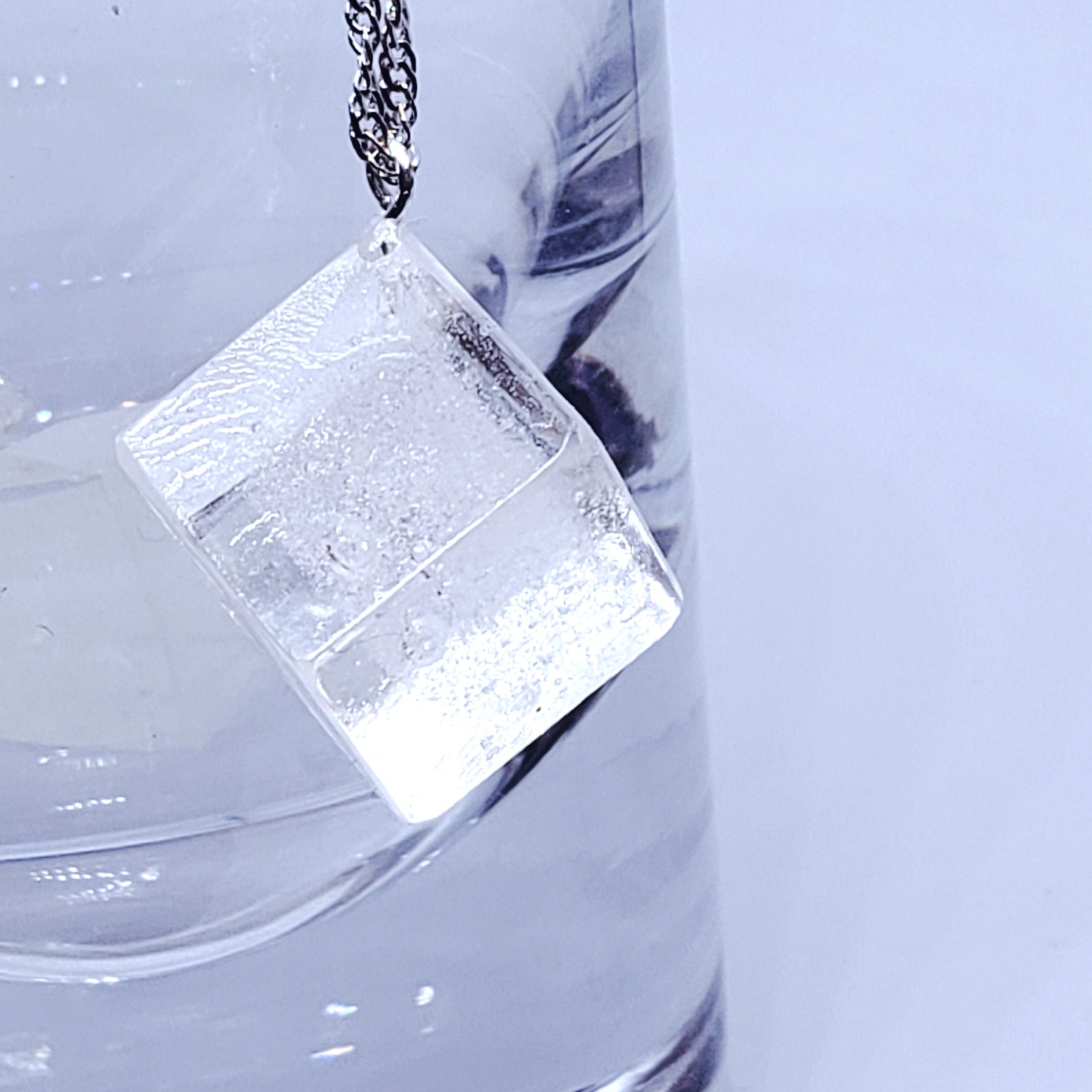 Melting Ice Cube Pendant Necklace / Ice Cube Jewellery / Resin - Etsy UK