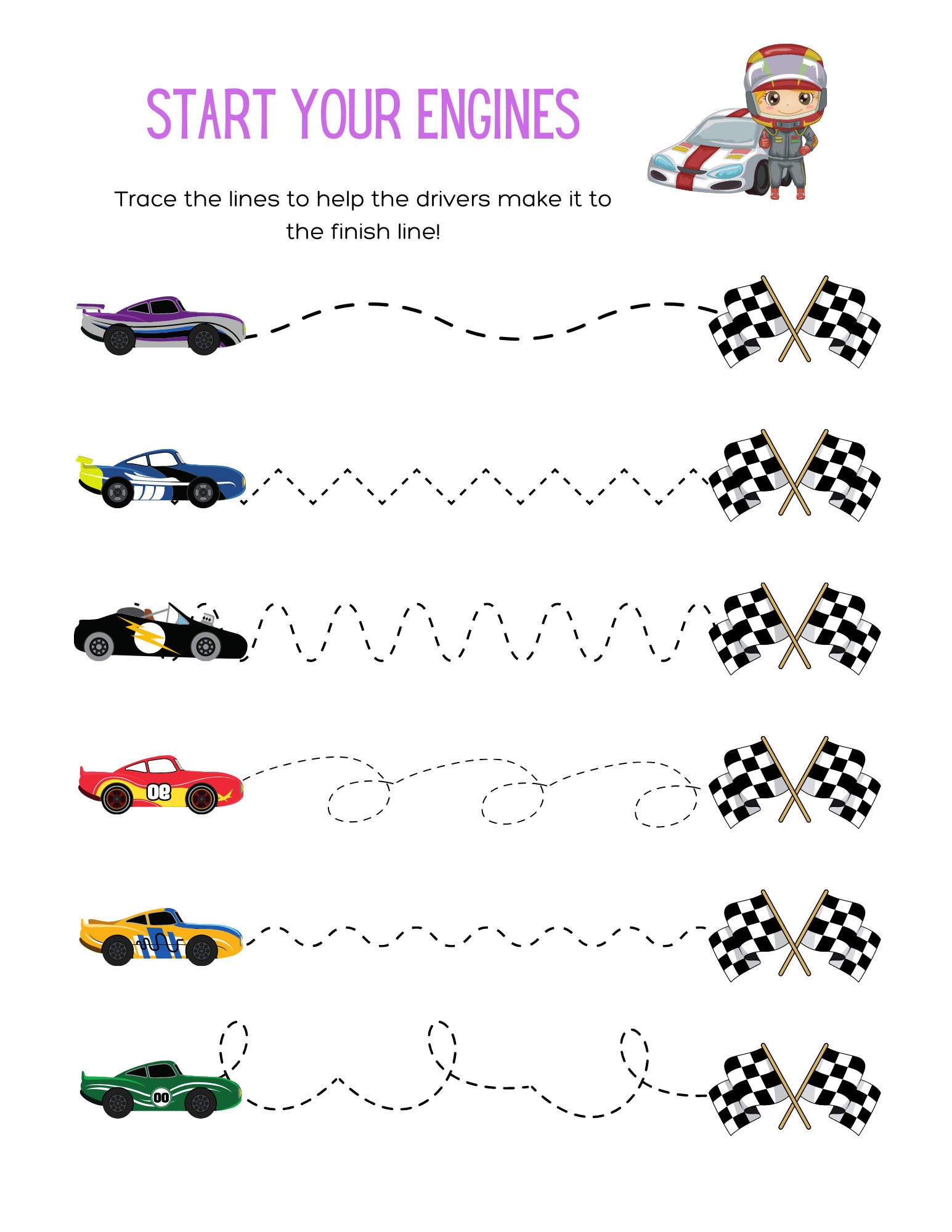 Tracing Activity Worksheets for Preschoolers - Etsy