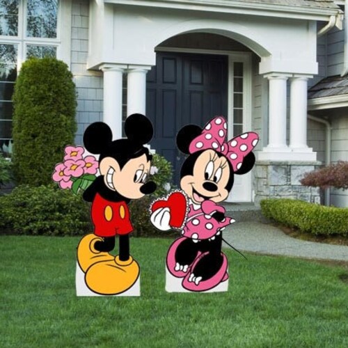 Halloween Mickey and Minnie Mouse Yard Sign/yard Art/yard - Etsy