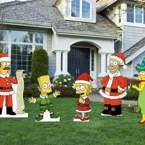 Hand Painted the Simpsons Christmas Yard Art/ Christmas Yard Art ...