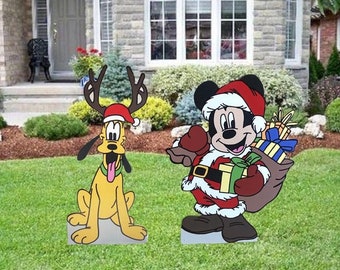 Mickey Mouse and Pluto Christmas - Etsy