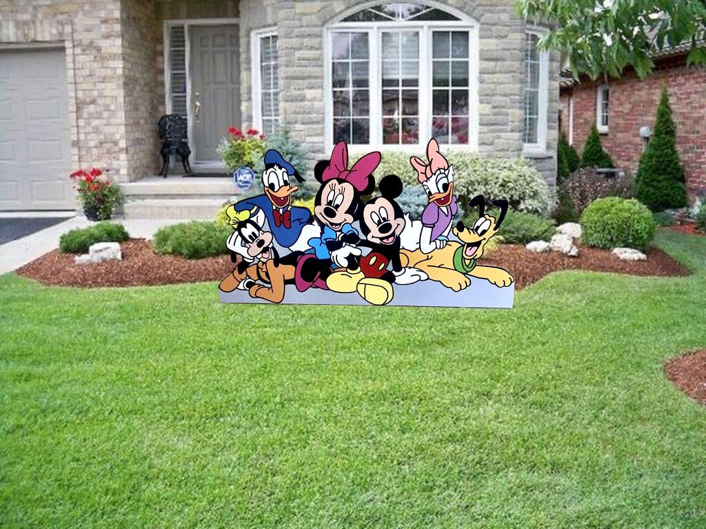 Hand Painted Disney Mickey Mouse Yard Art/disney Yard Art/ Disney Yard ...