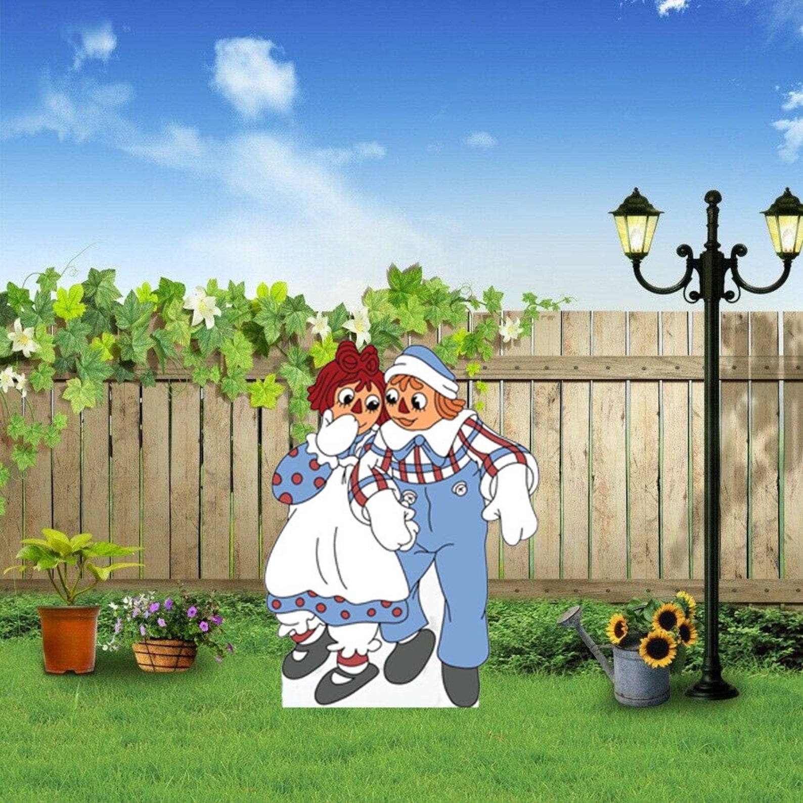 Hand Painted Raggedy Ann and Andy Yard Art/ Christmas Yard - Etsy