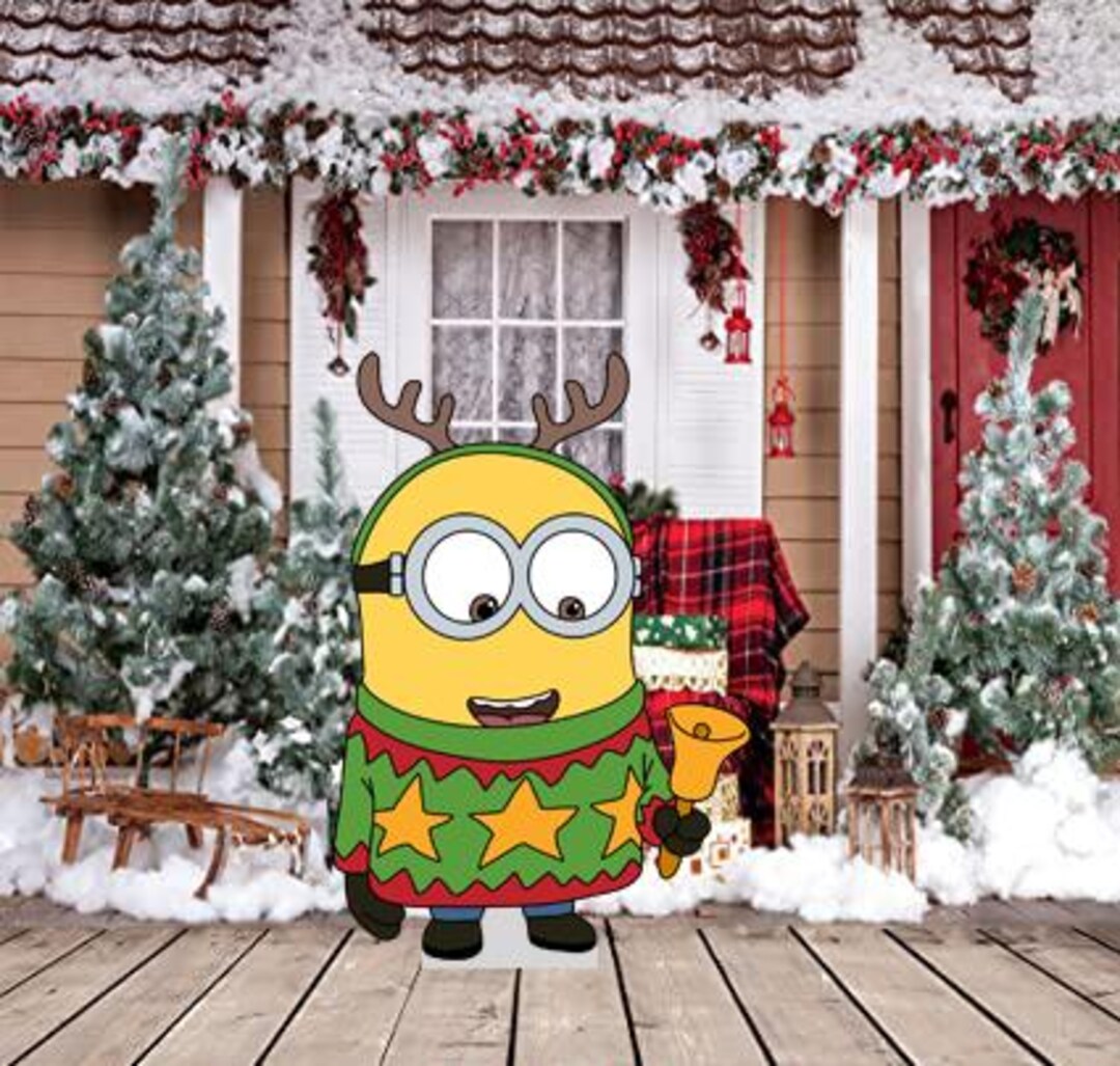 Hand Painted Minion Reindeer/ Wooden Yard Art/ Minions Yard Art ...