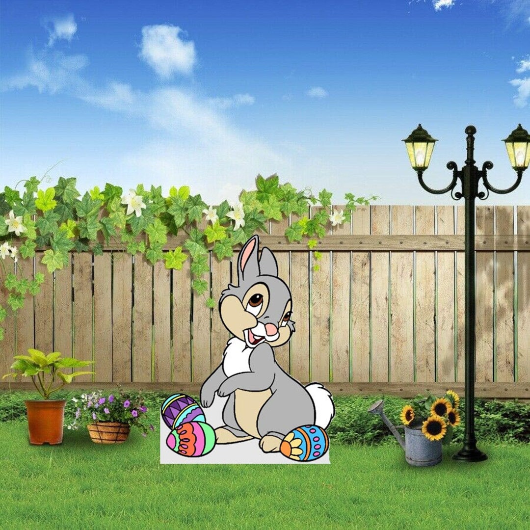 Hand Painted Disney Bambi's Thumper Yard Art Set/ Disney Yard Art ...