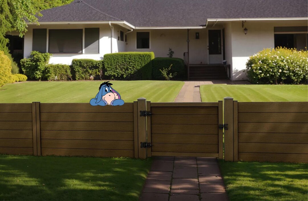 Hand Painted Disney Eeyore Fence Peeker/ Disney Fence/ Disney Decor ...