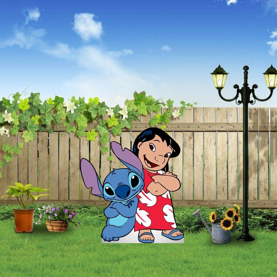 Hand Painted Disney Lilo and Stitch Yard Art/ Lilo and Stitch Yard Art ...