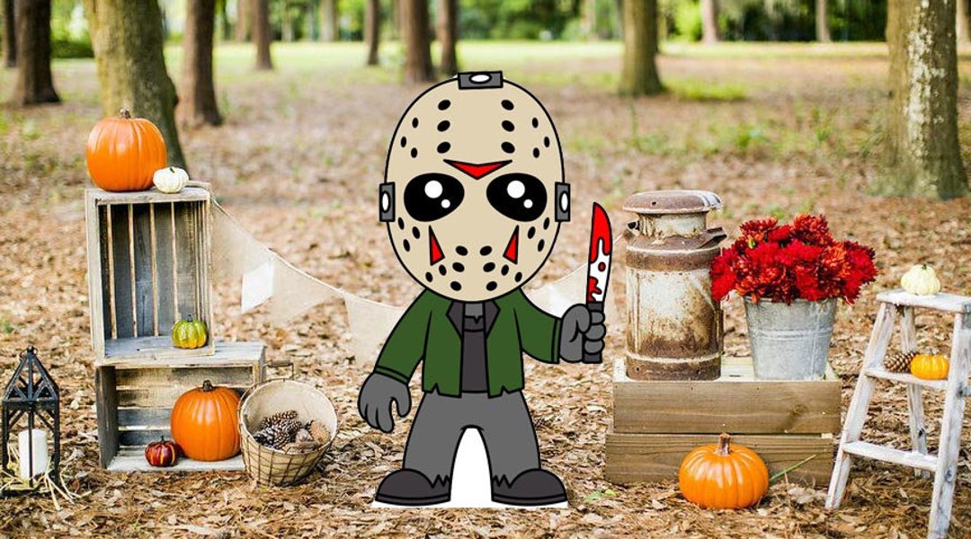 Hand Painted Jason Voorhees Yard Art/ Wooden Yard Art/ Horror Movie ...