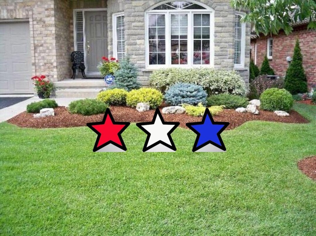 Hand Painted 4th of July Stars Yard Art/ 4th of July/ Firework Yard Art ...