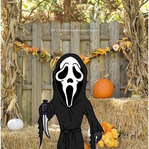 Hand Painted 4' Tall Scream Yard Art/ Wooden Yard Art/ Horror Movie ...