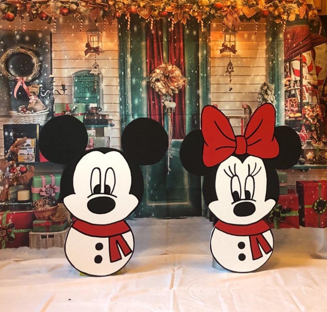 Disney Mickey and Minnie Snowman Yard Art/disney Yard Art/ - Etsy