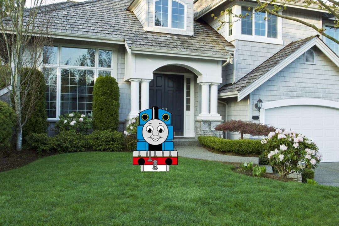 Hand Painted Thomas the Tank Engine Yard Art/ Train Yard Art/ Christmas ...
