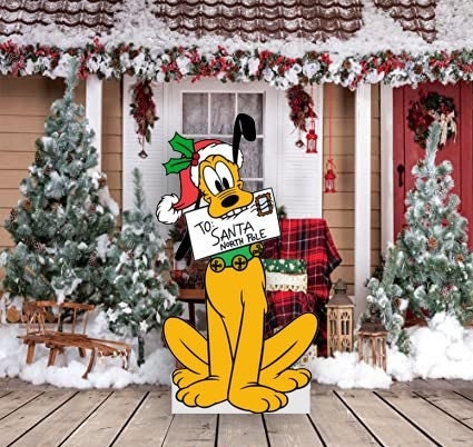 Hand Painted Disney Pluto With Letter to Santa CHRISTMAS Yard - Etsy