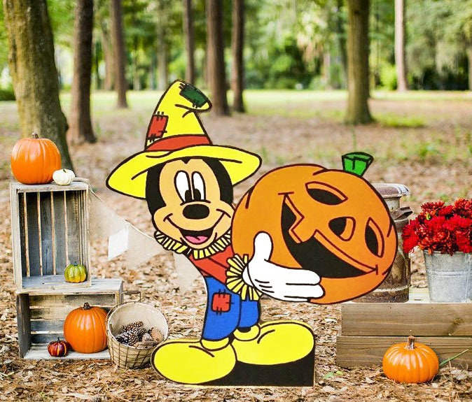 Hand Painted Disney Scarecrow Mickey Mouse Halloween/ Fall - Etsy