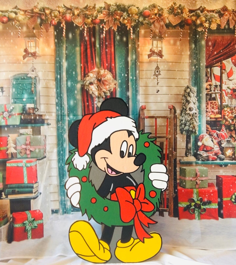 Disney Mickey Mouse Christmas Yard Art/disney Yard Art/ Disney - Etsy