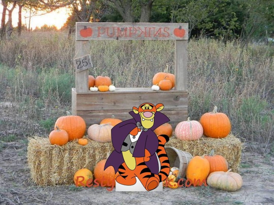 Hand Painted Disney Tigger Vampire Halloween Yard Art Set/disney Yard ...