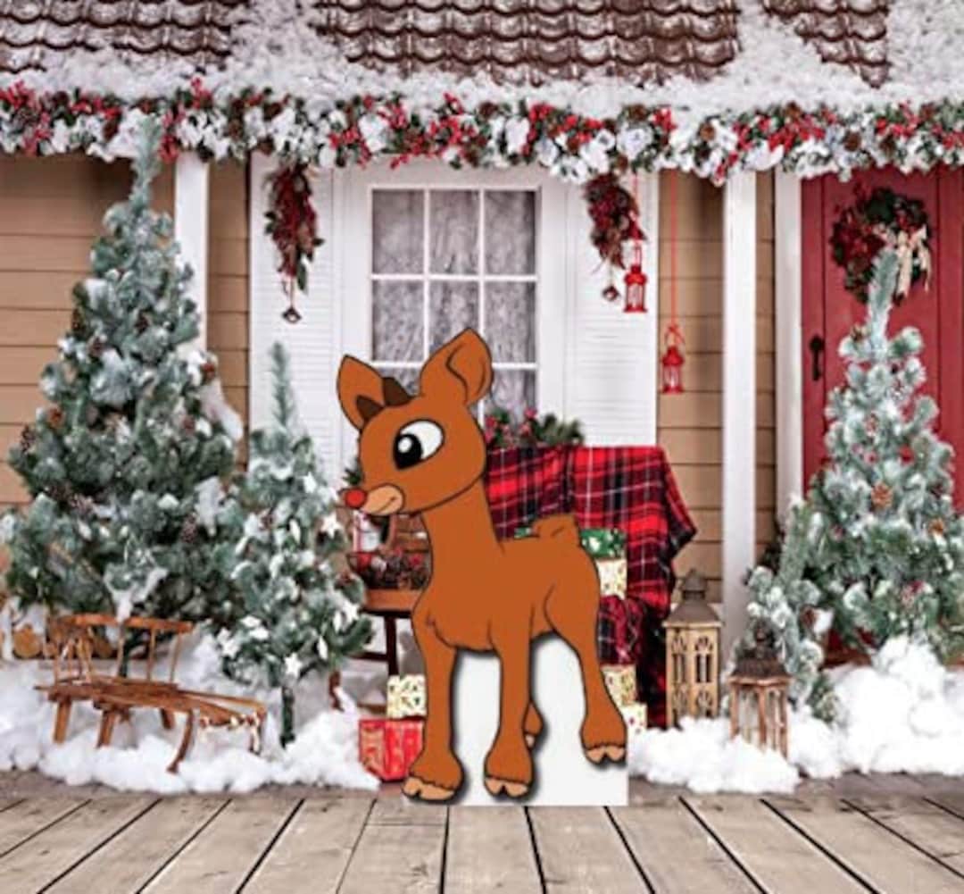 Hand Painted Rudolph the Red Nosed Reindeer Yard Art/ Christmas Yard ...