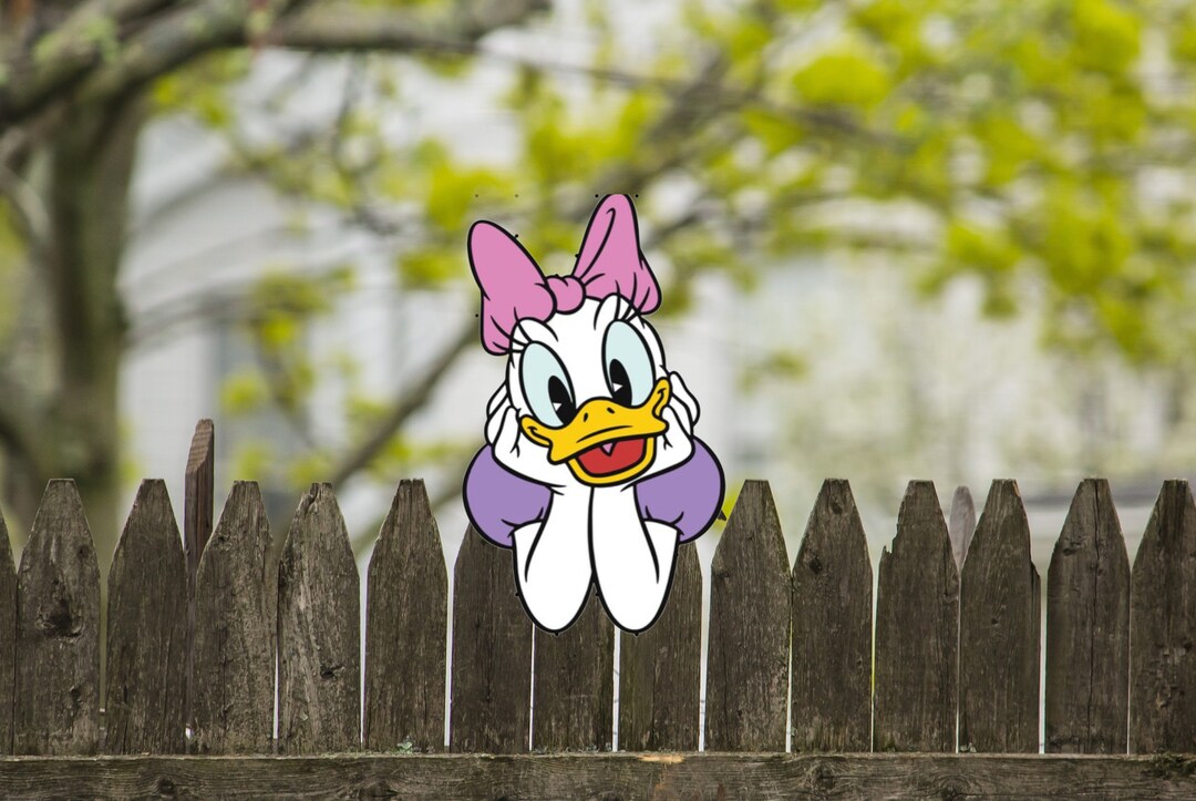Hand Painted Daisy Duck Fence Peeker/ Disney Fence/ Disney Decor ...