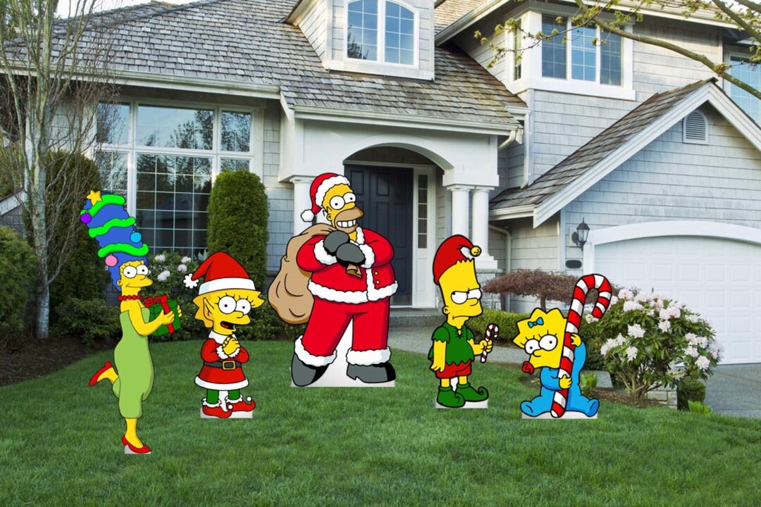 Hand Painted the Simpsons Christmas Set of 5 Yard Art/ Christmas Yard ...