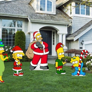 Hand Painted the Simpsons Christmas Set of 5 Yard Art/ Christmas Yard ...