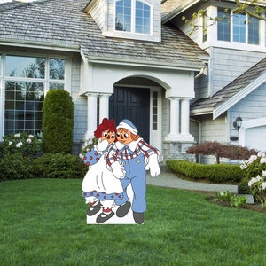 Hand Painted Raggedy Ann and Andy Yard Art/ Christmas Yard Art ...