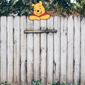 Hand Painted Disney Winnie the Pooh Fence Peeker/ Disney Fence/ Disney ...