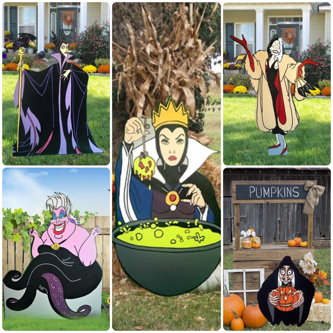 Hand Painted Disney Villain Collection/ Disney Yard Art/disney - Etsy