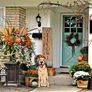 Hand Painted Yellow Lab Dog / Cabin Decor/ Mountain Decor/ Dog Yard Art ...