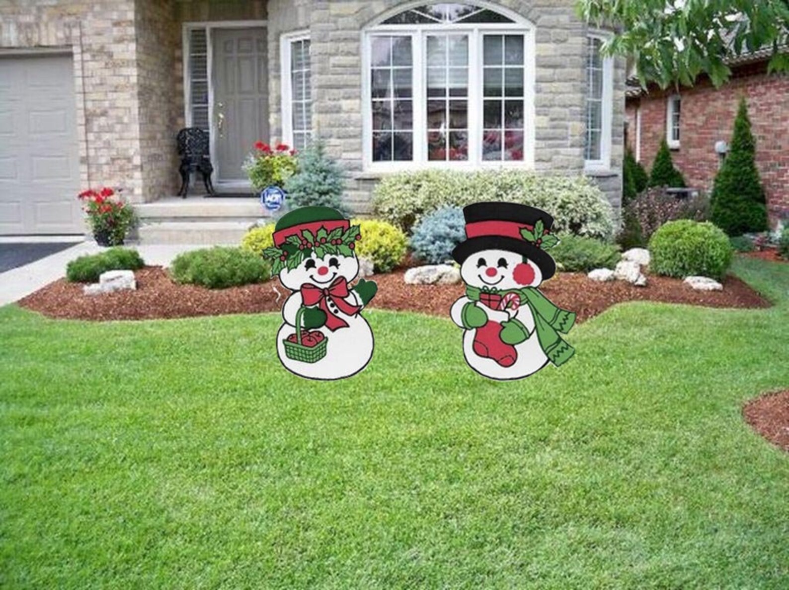 Christmas Vintage Inspired Snowman Couple Yard Art/ Vintage | Etsy