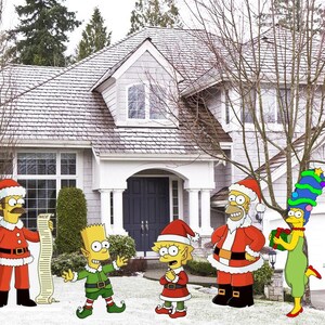 Hand Painted the Simpsons Christmas Yard Art/ Christmas Yard Art ...