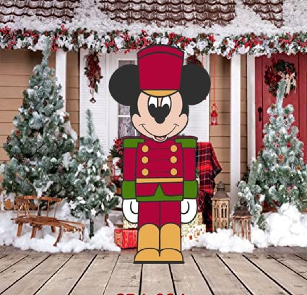 Hand Painted Disney Mickey Mouse Nutcracker Yard Art/disney Yard Art ...