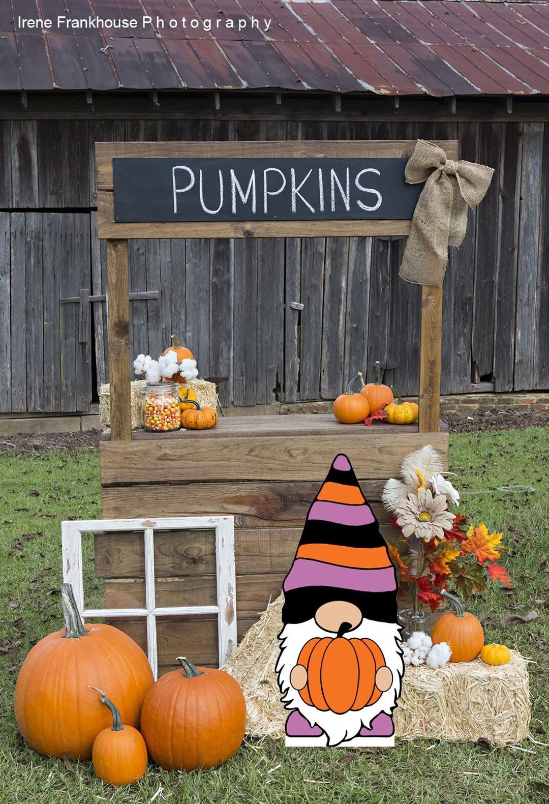 Hand Painted Halloween Gnome With Pumpkin Yard Art/ Halloween Yard Art ...
