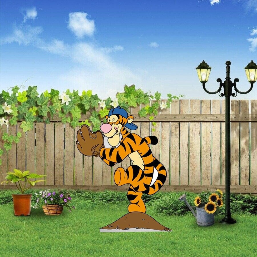 Hand Painted Disney Tigger Baseball Yard Art/disney Yard Art/ Disney ...
