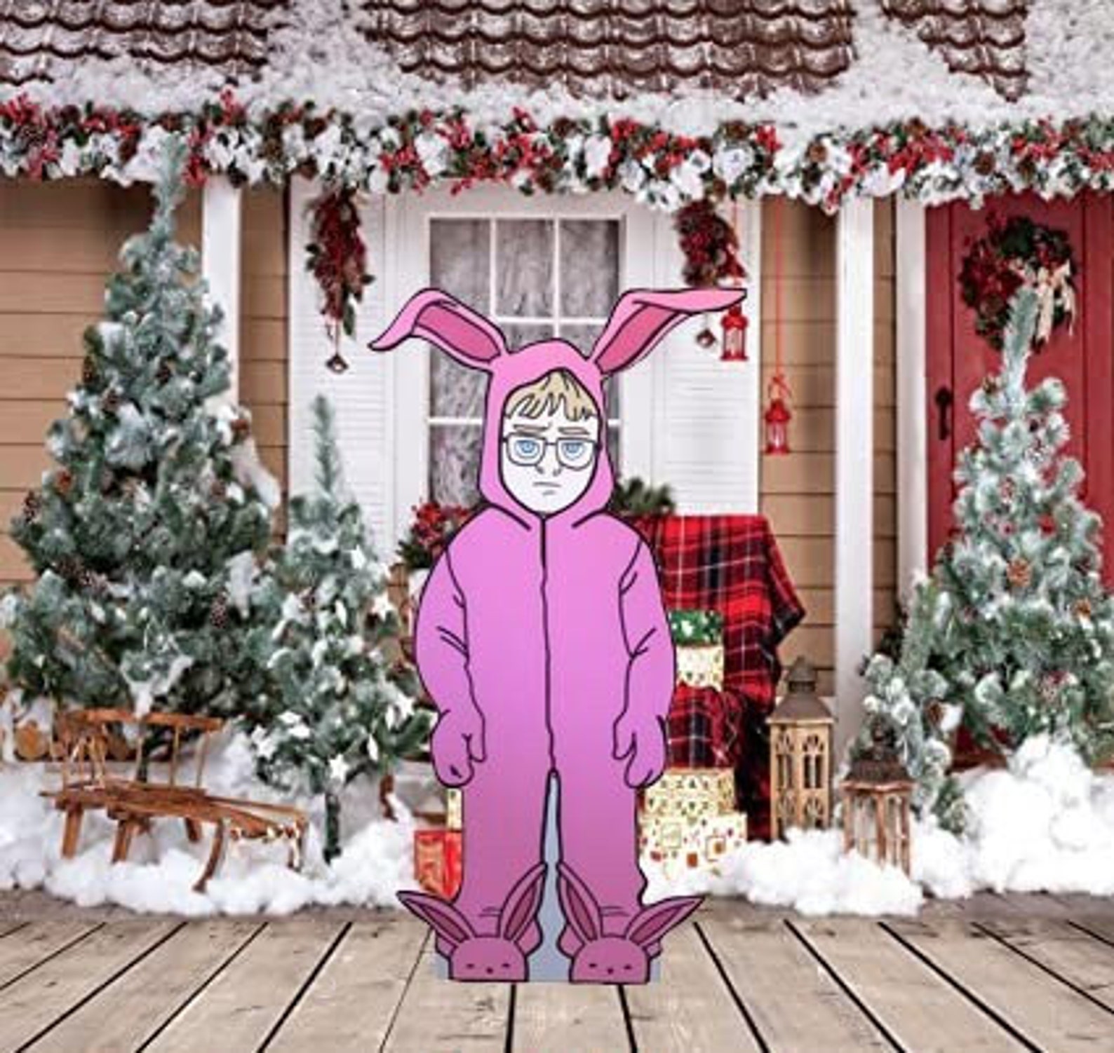 Hand Painted A Christmas Story Ralphie Yard Art/ Christmas Yard Art ...