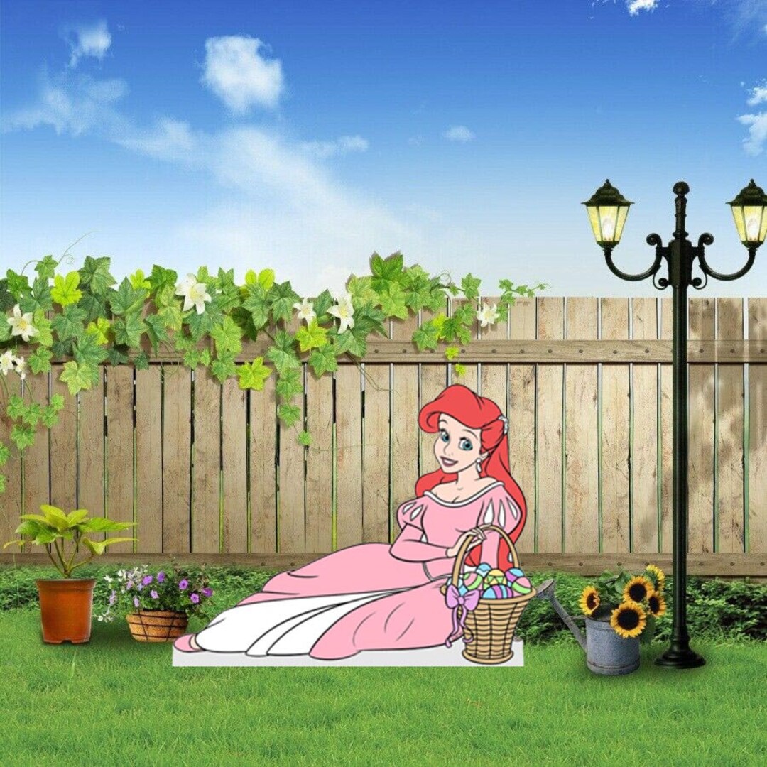 Hand Painted Disney Easter Ariel Yard Art/disney Little Mermaid Yard ...