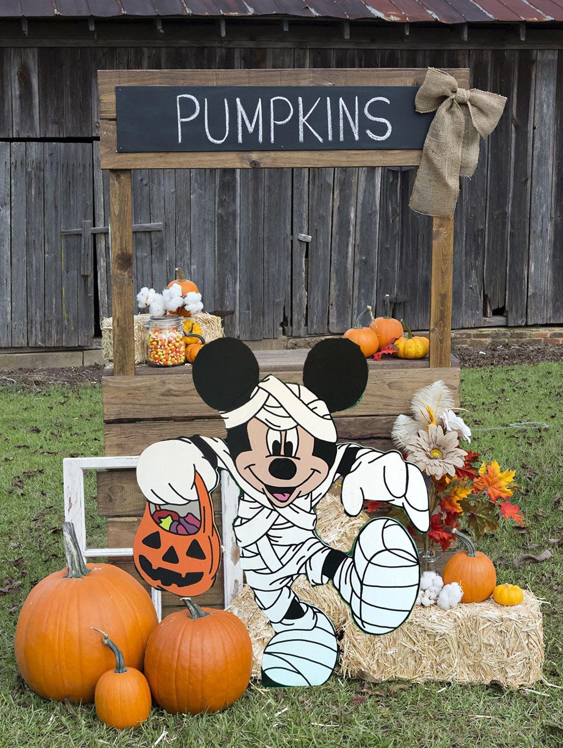 Hand Painted Disney Mickey Mouse Mummy Halloween Yard Art - Etsy