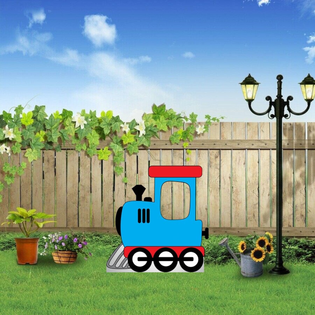 Hand Painted Thomas the Tank Engine Yard Art/ Train Yard Art/ Birthday ...