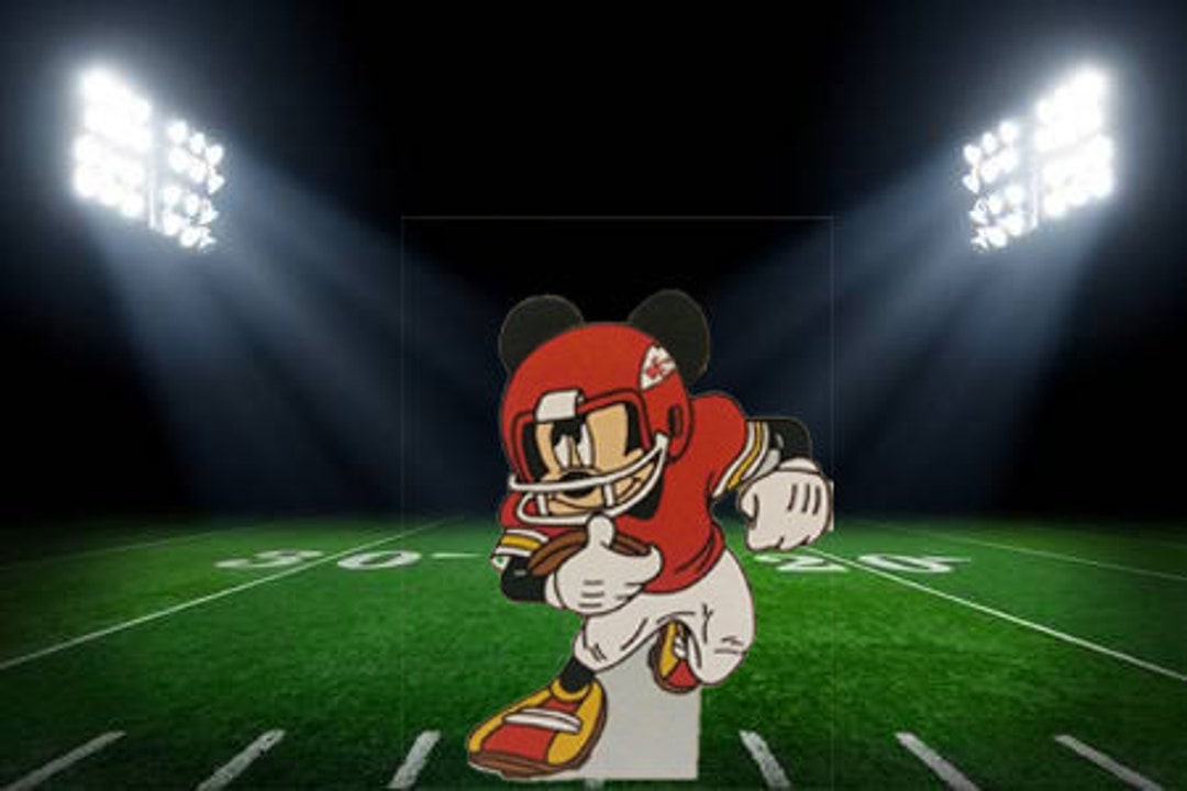 Hand Painted Disney/kansas City Chiefs/mickey Mouse Yard Art/disney ...