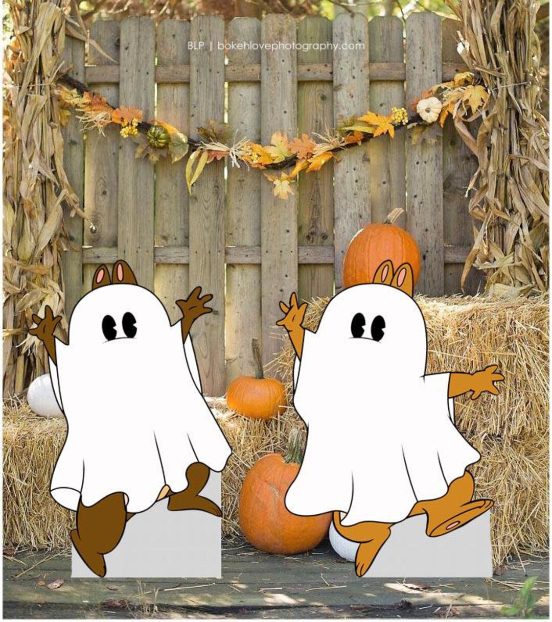 Hand Painted Disney Chip and Dale Ghost Halloween Art/ Disney Yard Art ...