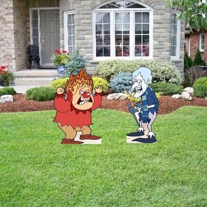 Hand Painted Heat Miser and Snow Miser Christmas Yard Art/ Christmas ...