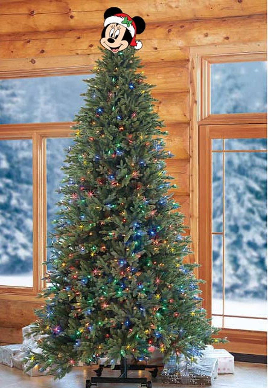 Hand Painted Disney Minnie Mouse Face Christmas Tree Topper/ - Etsy