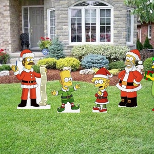 Hand Painted the Simpsons Christmas Yard Art/ Christmas Yard Art ...