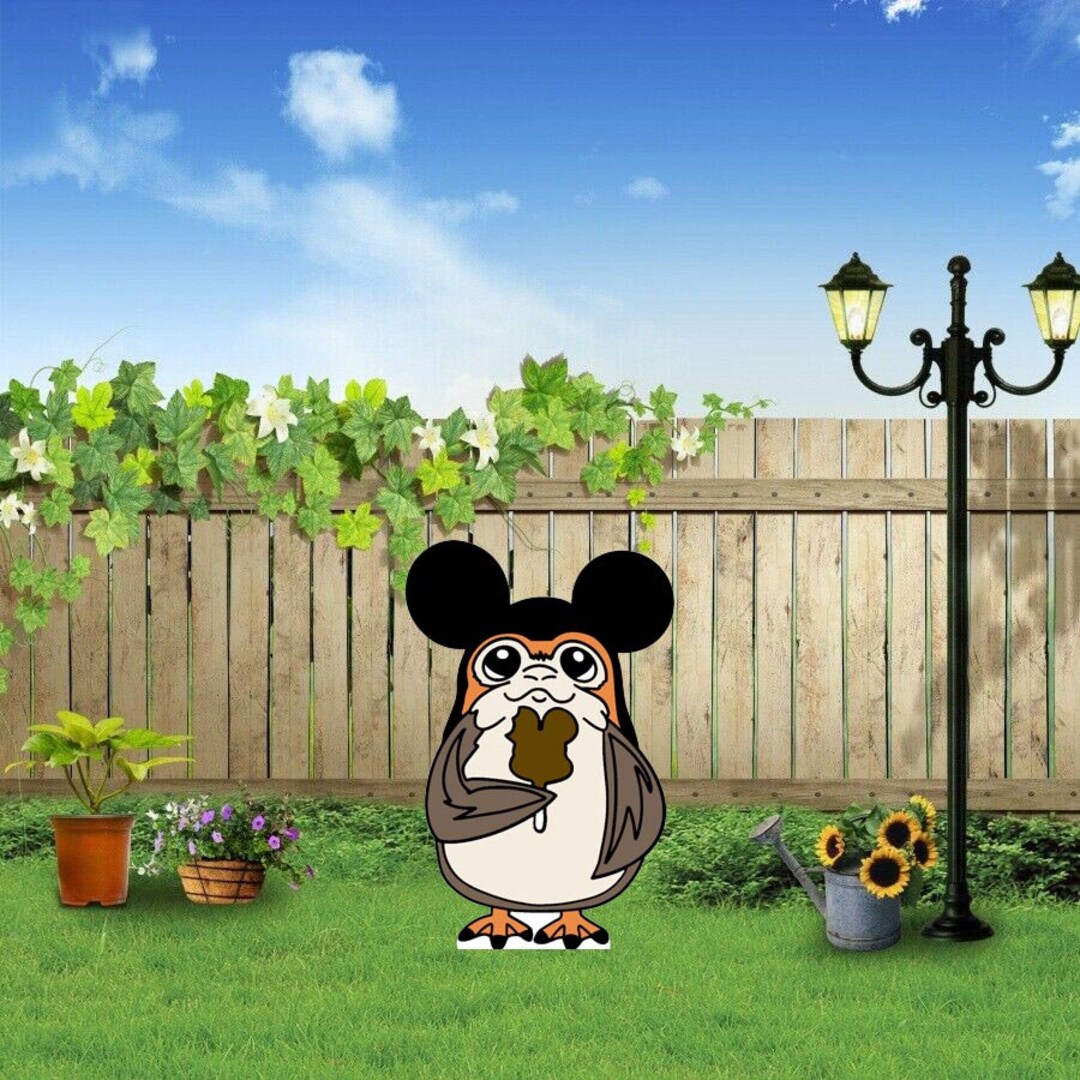 Hand Painted Disney Porg With Ice Cream Star Wars Yard Art/ Starwars ...