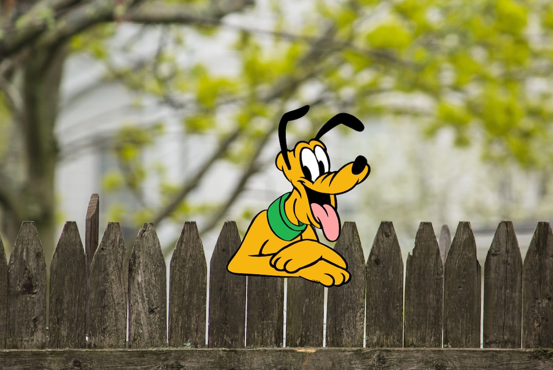 Hand Painted Disney Pluto Fence Peeker/ Disney Fence/ Disney Decor ...