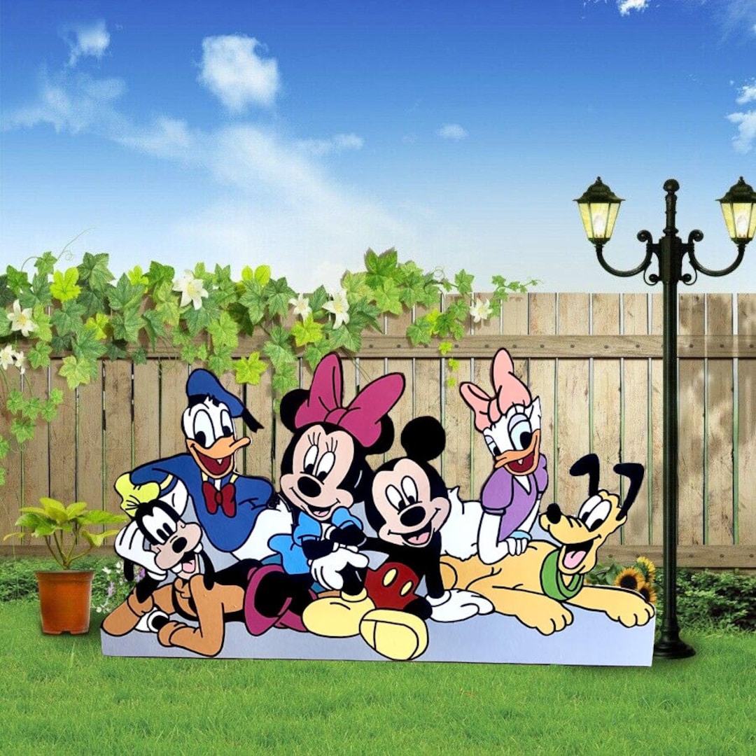 Hand Painted Disney Mickey Mouse Yard Art/disney Yard Art/ Disney Yard ...