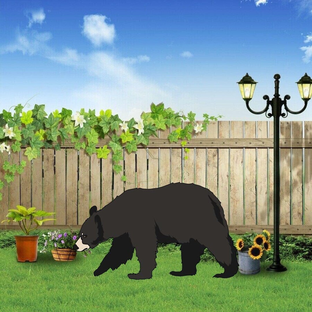 Hand Painted Black Bear/ Cabin Decor/ Mountain Decor/ Bear Yard Art ...