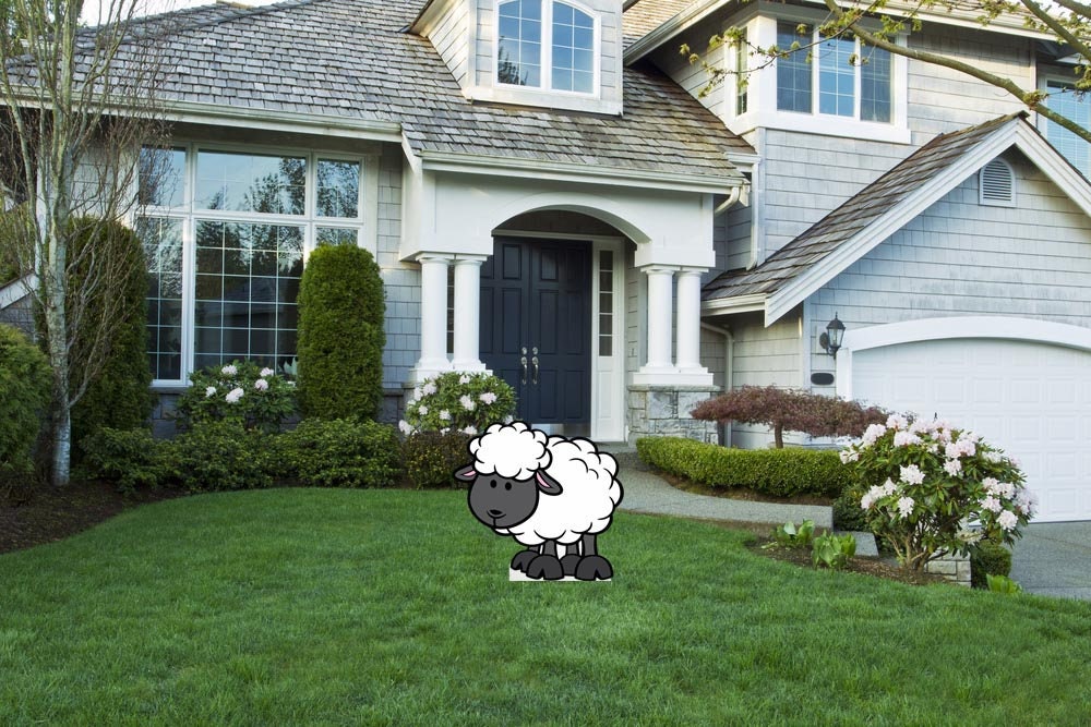 Hand Painted Cute Little Lamb Yard Art/ Farm Yard Art/ Country Yard Art ...