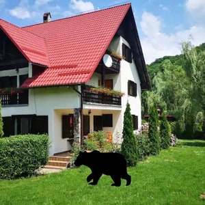 Hand Painted Black Bear Male Silhouette/ Cabin Decor/ Mountain Decor ...