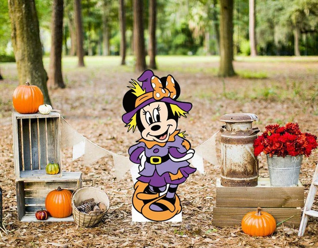 Hand Painted Disney Scarecrow Minnie Mouse Halloween/ Fall Yard Art ...